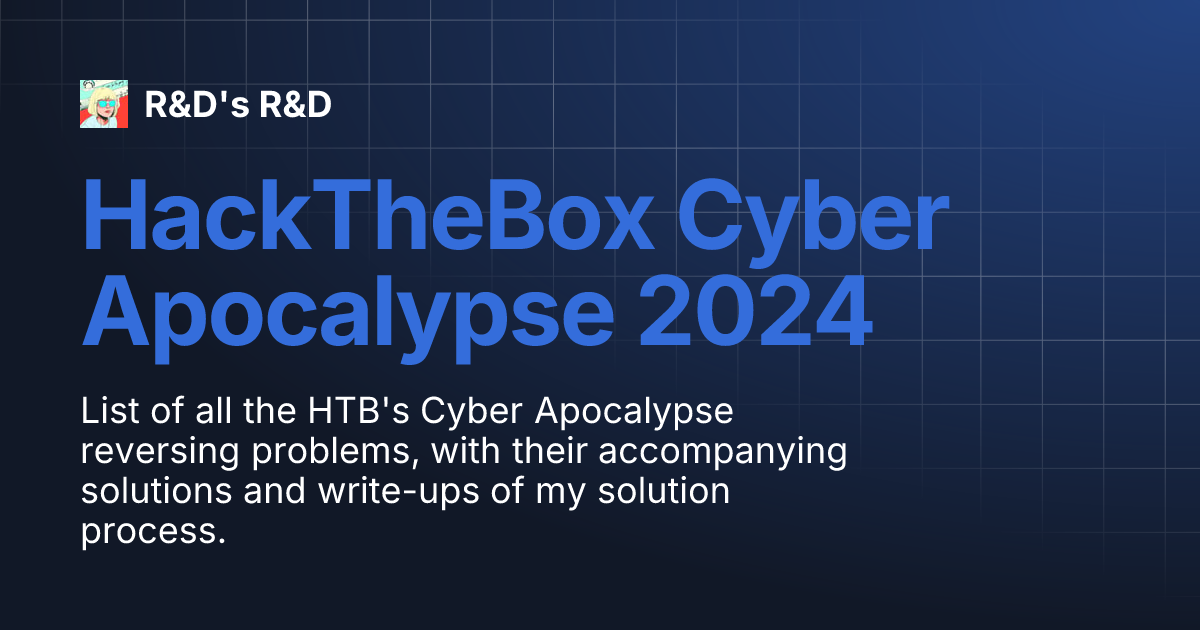HackTheBox Cyber Apocalypse 2024 | R&D's R&D